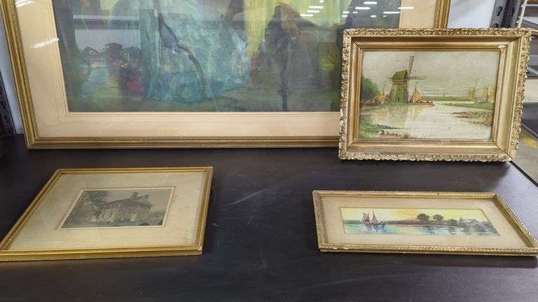 (5) Vintage / Antique Framed Prints & Paintings - Dixon's Auction at ...
