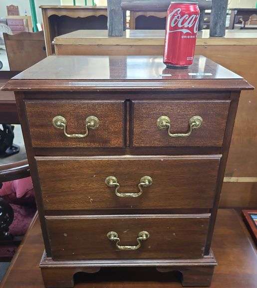 Modern Cherry Nightstand, Scratches and Wear - Dixon's Auction at Crumpton