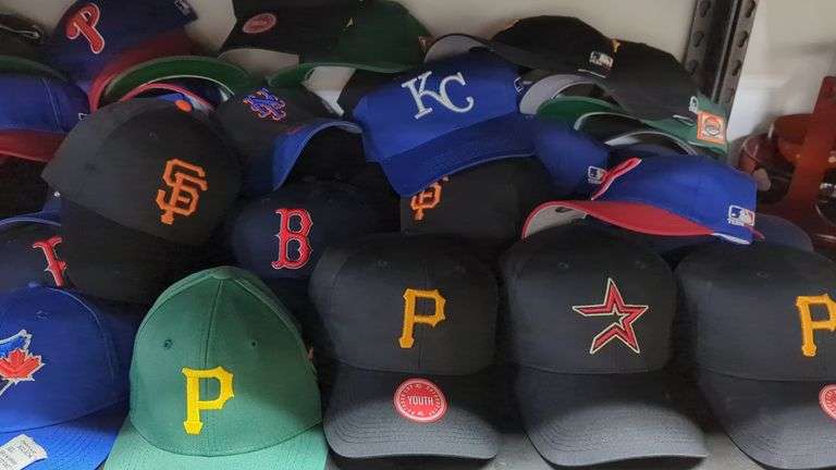 Lot of Sports Team Embroidered Baseball Style Caps / Hats - Dixon's ...