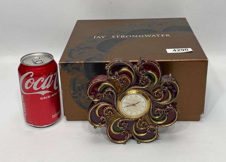 Jay Strongwater Jeweled Enamel Clock - Dixon's Auction at Crumpton