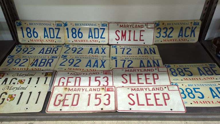 Lot of Vintage Maryland License Plates - Dixon's Auction at Crumpton