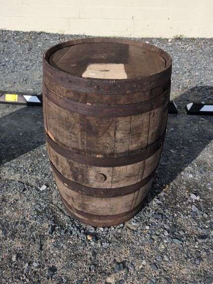 *NO STORAGE* Vintage Oak Whiskey Barrel - Dixon's Auction at Crumpton