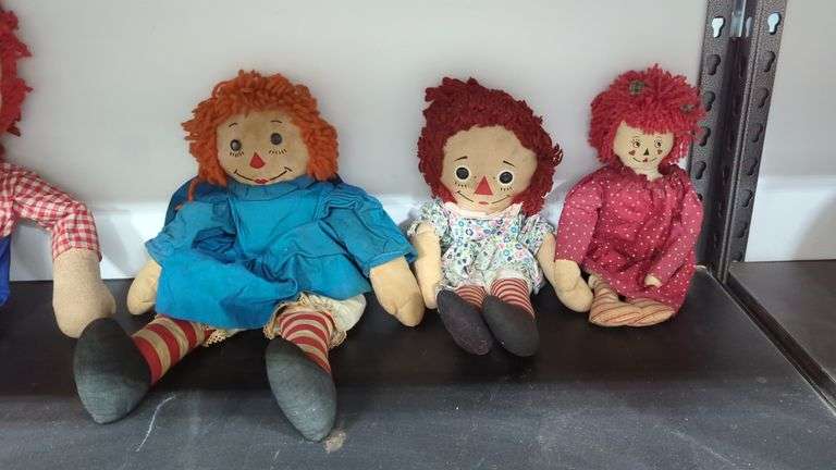 Collection of Vintage Raggedy Ann and Andy Dolls - Dixon's Auction at ...