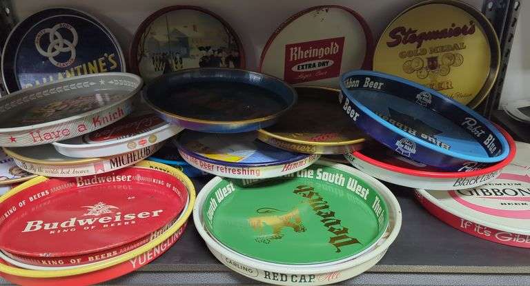 Collection of Vintage Beer Advertising Trays - Dixon's Auction at Crumpton