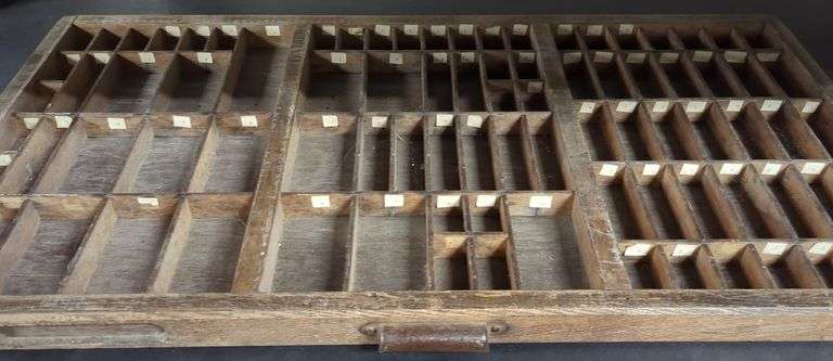 Antique Printers Type Set Drawer - Dixon's Auction at Crumpton