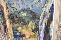 Helen Hamilton (attributed) oil on canvas landscape painting - Dixon's ...