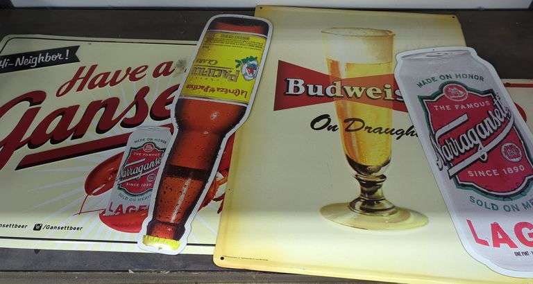 Lot Vintage Bar Beer Advertising Signs - Dixon's Auction at Crumpton