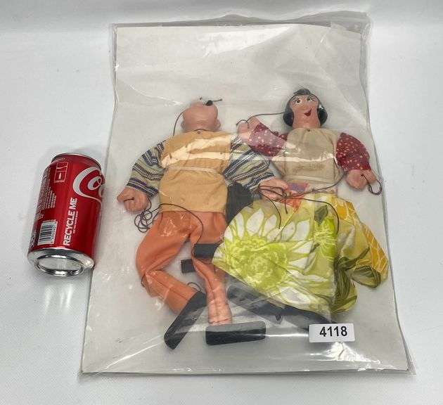 (2) Vintage Popeye & Olive Oyl Marionette Puppets - Dixon's Auction at ...