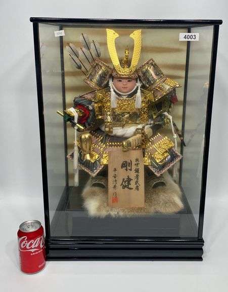 Japanese Heian-Style Samurai Doll in Display Case - Dixon's Auction at ...