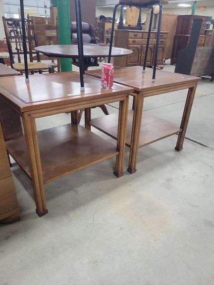 Pair MCM Cherry End Tables - Dixon's Auction at Crumpton