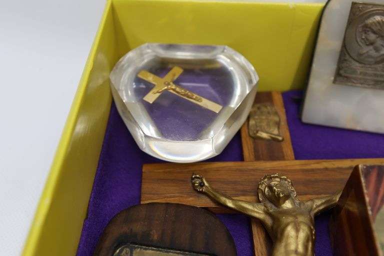 Lot of Vintage Religious Items-Crucifix. Icons,Etc. - Dixon's Auction ...