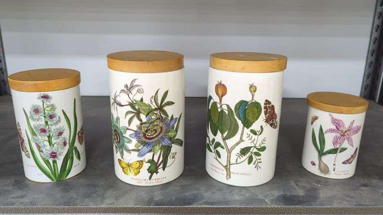 Lot (4) Botanical Canister Set - Dixon's Auction at Crumpton