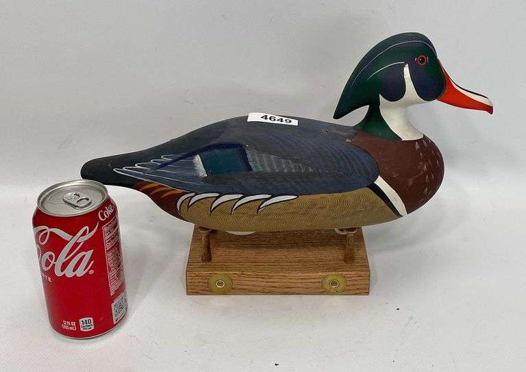 Charles Jobes Wood Duck Decoy - Dixon's Auction at Crumpton