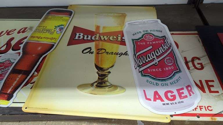 Lot Vintage Bar Beer Advertising Signs - Dixon's Auction at Crumpton