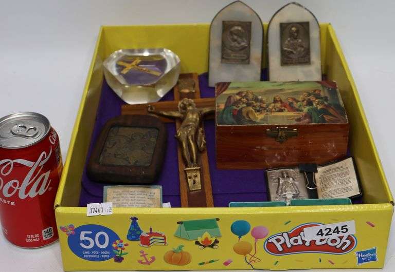 Lot of Vintage Religious Items-Crucifix. Icons,Etc. - Dixon's Auction ...