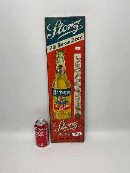 Vintage Old Saxon Storz Beer Advertising Sign - Dixon's Auction at Crumpton