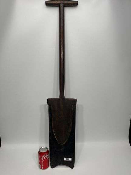 Antique Japanese Elmwood and Hand Wrought Iron Spade - Dixon's Auction ...