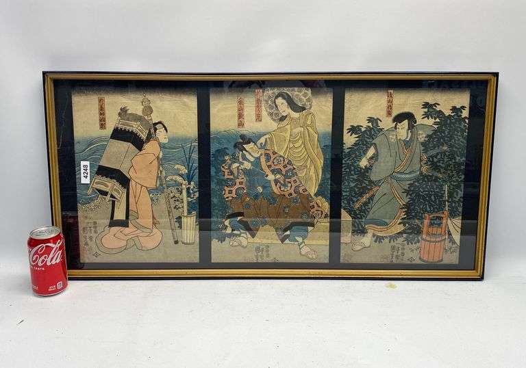 Antique Japanese Triptych Woodblock Prints - Dixon's Auction at Crumpton