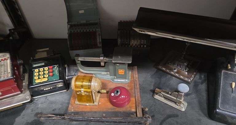 Lot of Vintage Adding Machines, Pencil Sharpeners, Desk Lamp - Dixon's ...