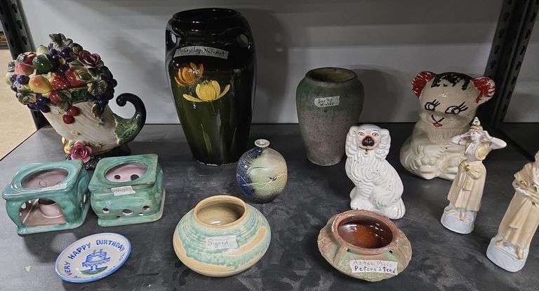 Lot of Art Pottery Vessels, Stangl, Peters & Reed, Mccoy Loy Nel Art ...