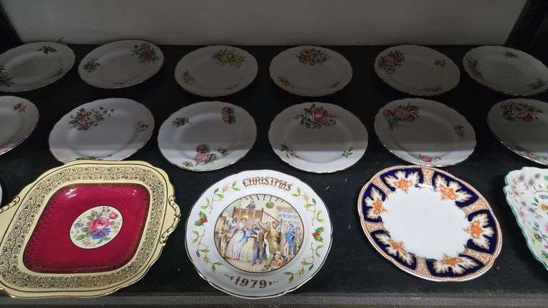 Lot of China Floral Decorated Dishes & Collector Plates - Dixon's ...