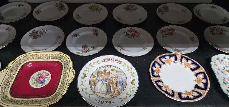 Lot of China Floral Decorated Dishes & Collector Plates - Dixon's ...
