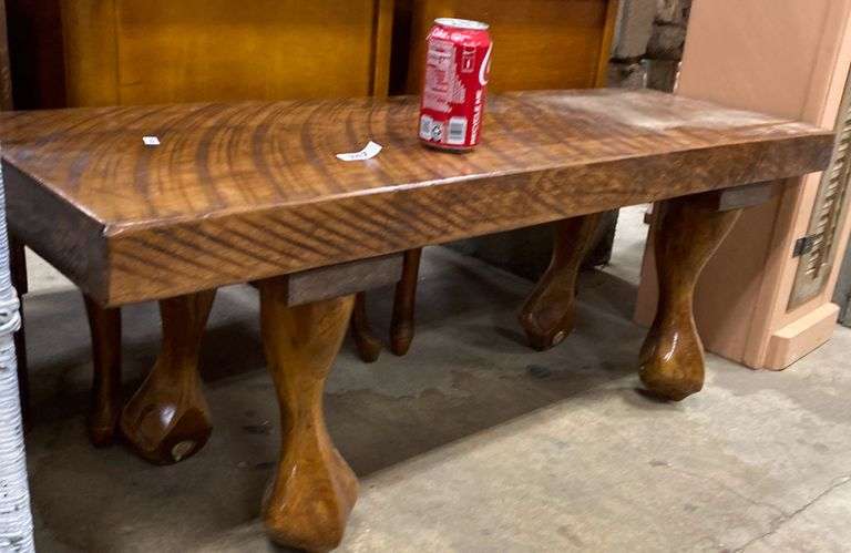 Artisan Crafted Slab Top Bench - Dixon's Auction at Crumpton