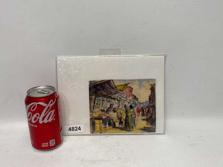 Reginald Watkins Watercolor Painting - Dixon's Auction at Crumpton