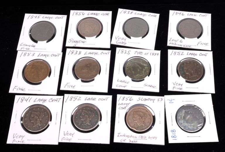 (12) U.S. Large Cents - Dixon's Auction at Crumpton