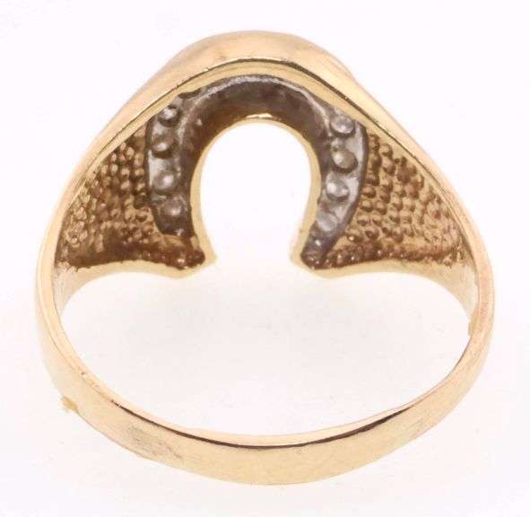 14k Gold Diamond Horseshoe Ring 3.2g - Dixon's Auction at Crumpton