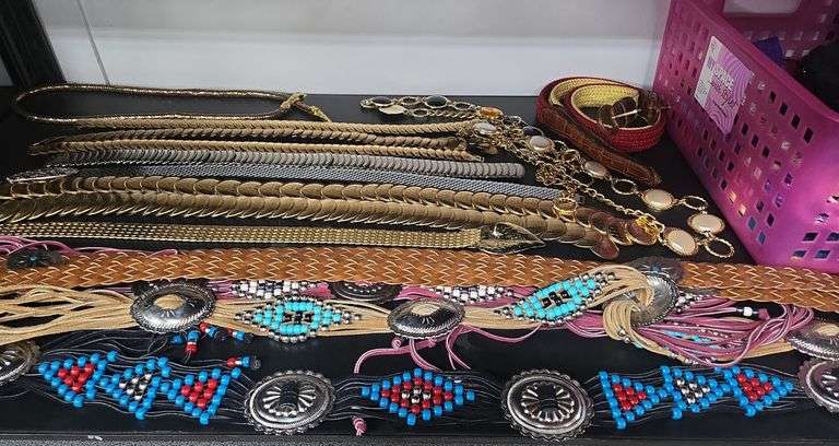 Lot of Ladies Belts, Western Style Etc. - Dixon's Auction at Crumpton