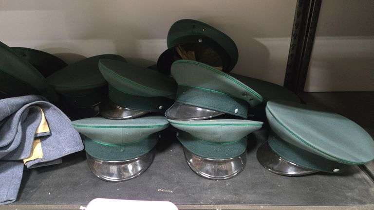 Lot of Military Style Visor Caps & Uniform Jacket - Dixon's Auction at ...