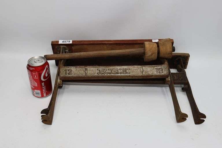 (3) Antique Rex Paper Cutters and Masher - Dixon's Auction at Crumpton