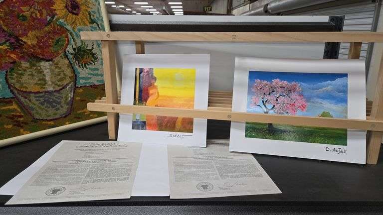 Emile Bellet & David Najar Artist Prints + Framed Needlework Still Life ...