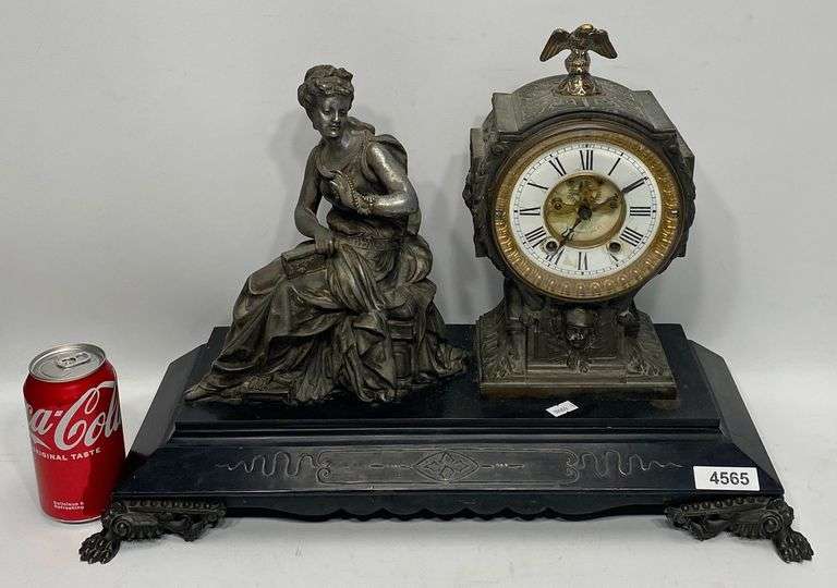 Antique New Haven Sculpture Mantel Clock - Dixon's Auction at Crumpton