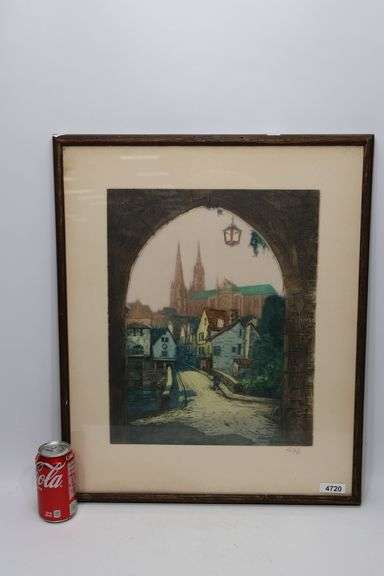 Vintage Pencil Signed Print - Dixon's Auction at Crumpton