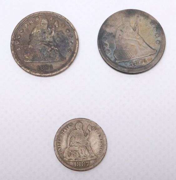 (3) U.S. Liberty Seated Type Coins - Dixon's Auction at Crumpton