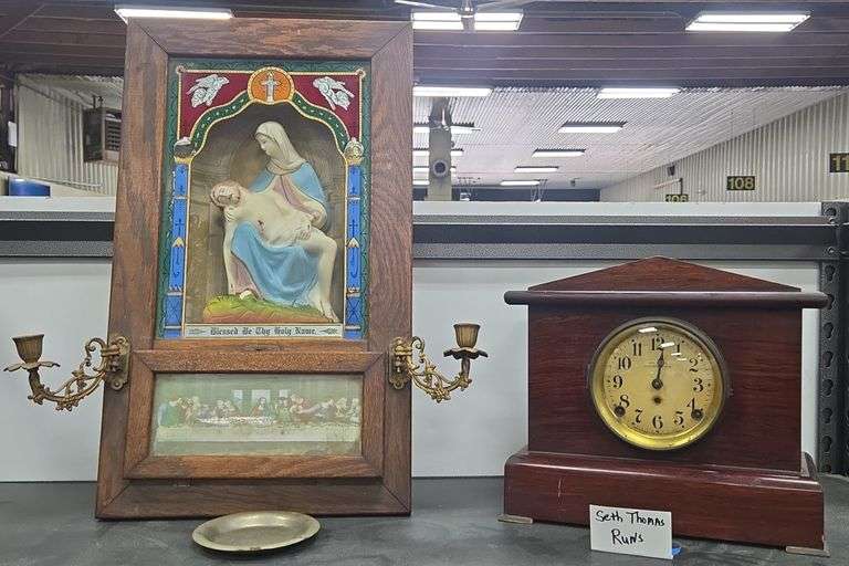 Antique Sick Call Box & Seth Thomas Mantel Clock - Dixon's Auction at ...