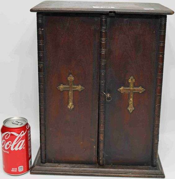 Antique Altar Box with Crucifix Mounts - Dixon's Auction at Crumpton