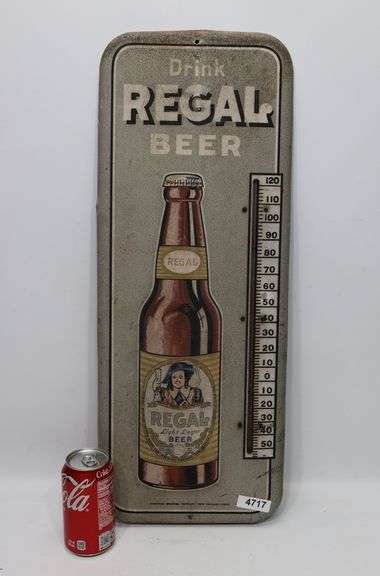 Vintage Regal Light Lager Beer Metal Thermometer - Dixon's Auction at ...