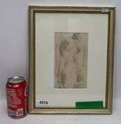 Grace Martin Taylor Crayon Drawing - Dixon's Auction at Crumpton