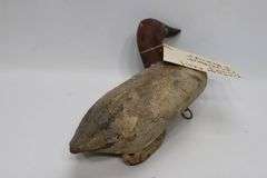 Vintage Cecil County Canvasback Duck Decoy with 3 Brands - Dixon's ...