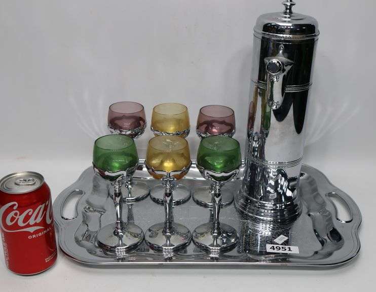 Art Deco Chrome Drink Set - Dixon's Auction at Crumpton