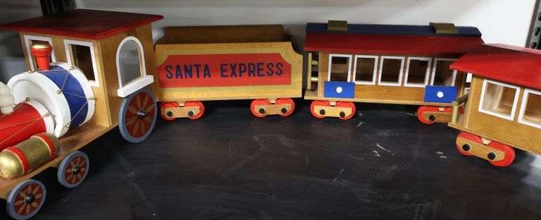 Santa Express Wooden Toy Train - Dixon's Auction at Crumpton