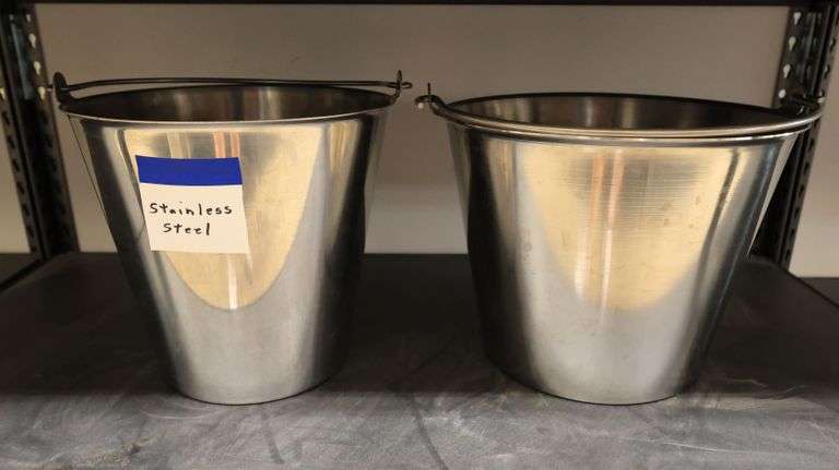(2) Stainless Steel Buckets - Dixon's Auction at Crumpton