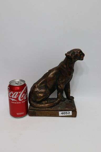 Antique Bronze Clad Big Cat Sculpture - Dixon's Auction at Crumpton