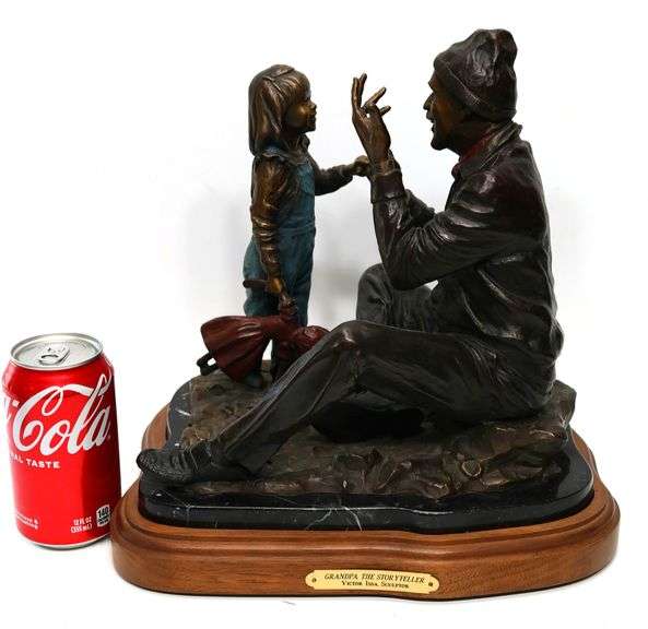 Victor Issa Grandpa the Storyteller Bronze Sculpture - Dixon's Auction ...