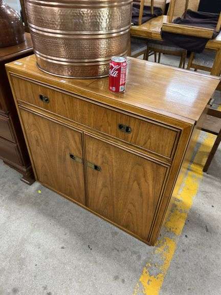 Dixie MCM Campaign Style Oak Bar - Dixon's Auction at Crumpton