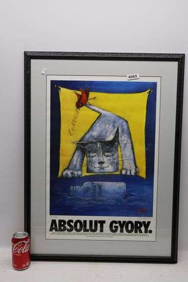 Eszter Gyory Artist Signed Absolut Vodka Poster - Dixon's Auction at ...