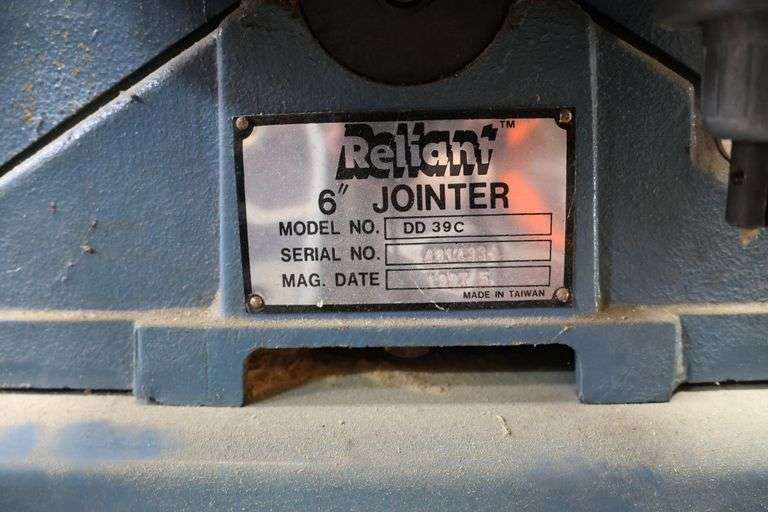 Reliant 6" Jointer, 115v, On Portable Stand - Dixon's Auction at Crumpton